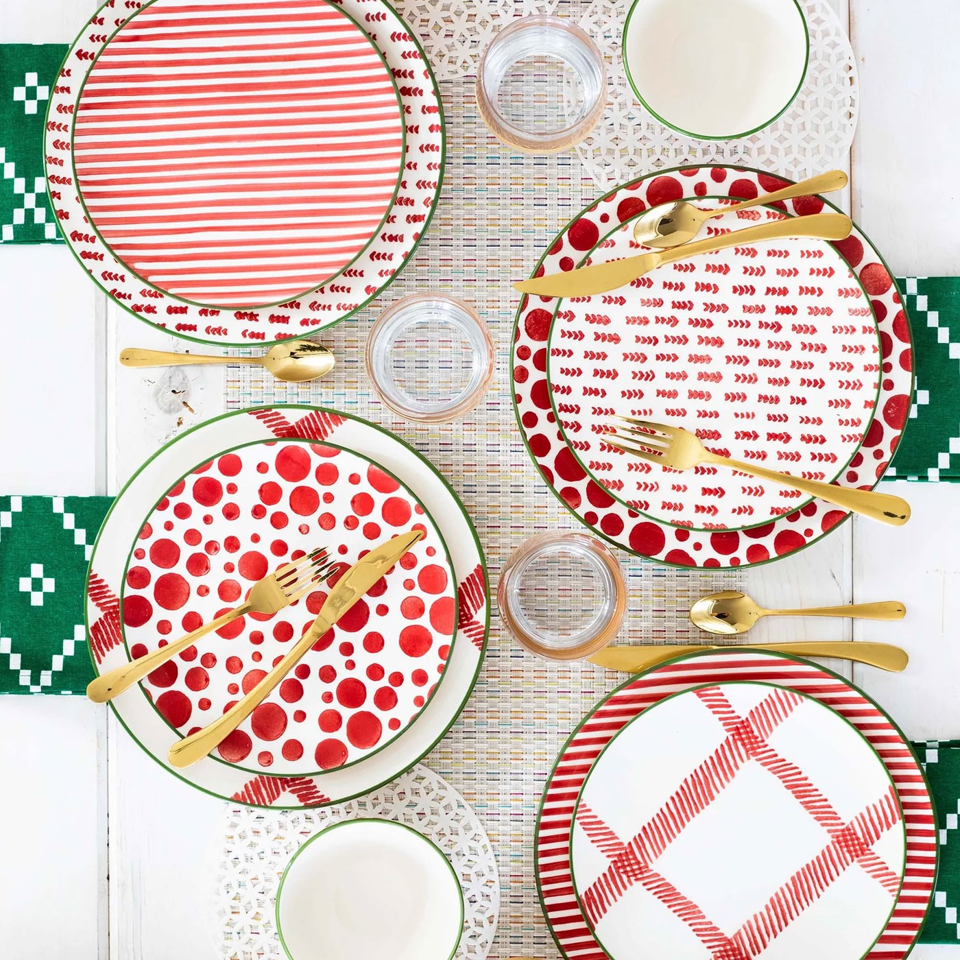 Mistletoe Assorted Salad Plates - Set of 4 - Vietri | Eataly.com | Eataly